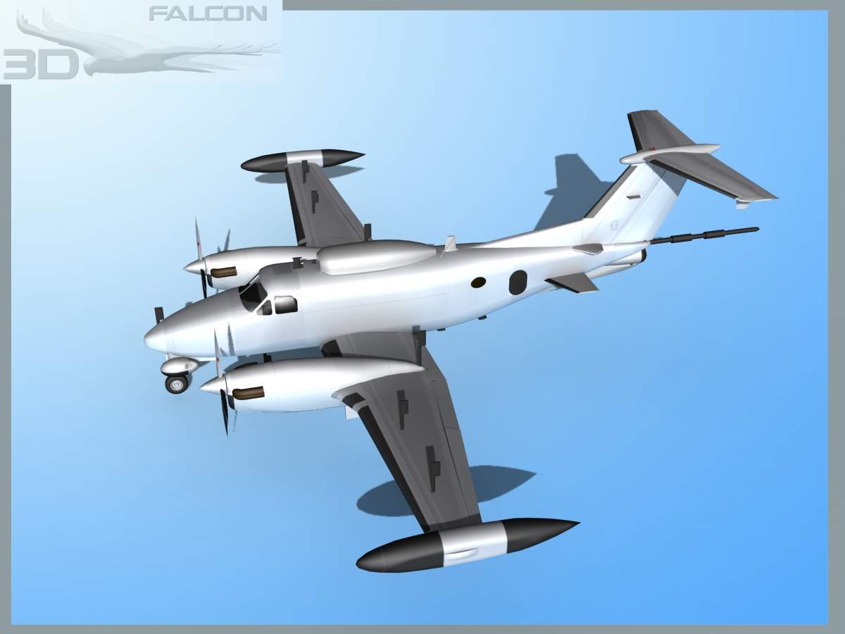 Beechcraft RC-12P Huron Guardrail 3D Model by Dreamscape Studios