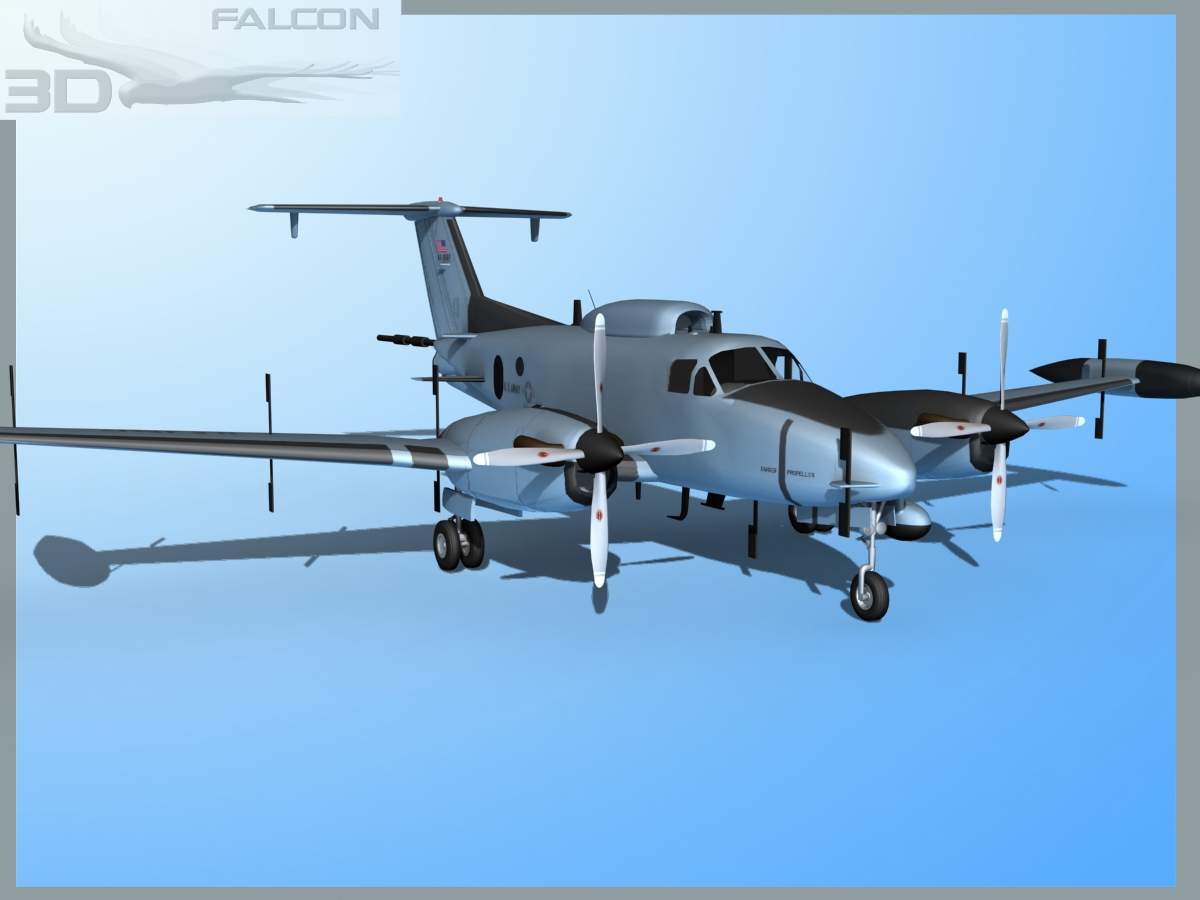 Beechcraft RC-12P Huron Guardrail 3D Model by Dreamscape Studios