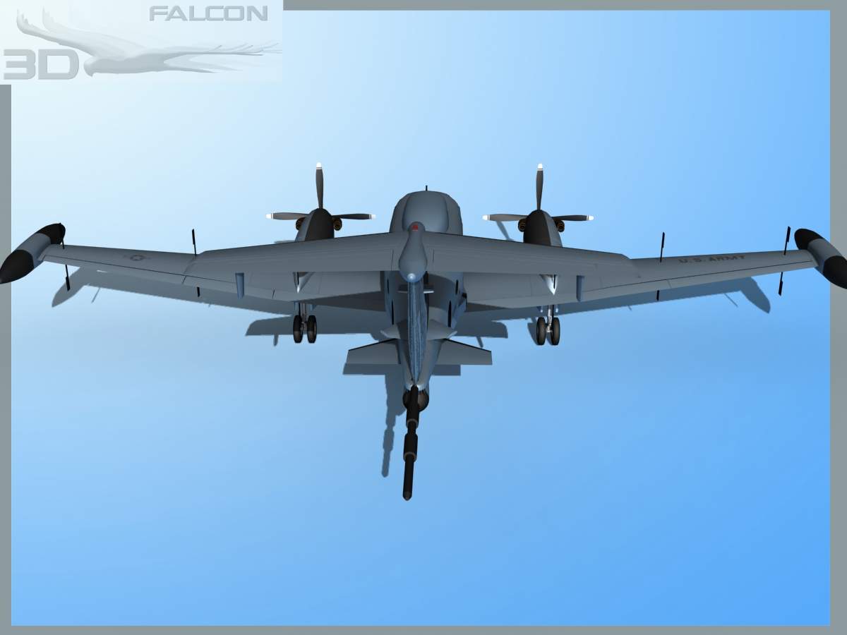 Beechcraft RC-12P Huron Guardrail 3D Model by Dreamscape Studios