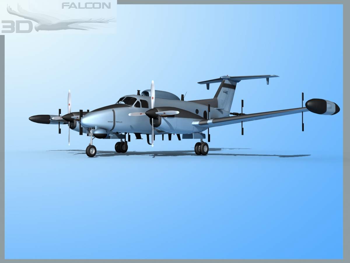 Beechcraft RC-12P Huron Guardrail 3D Model by Dreamscape Studios