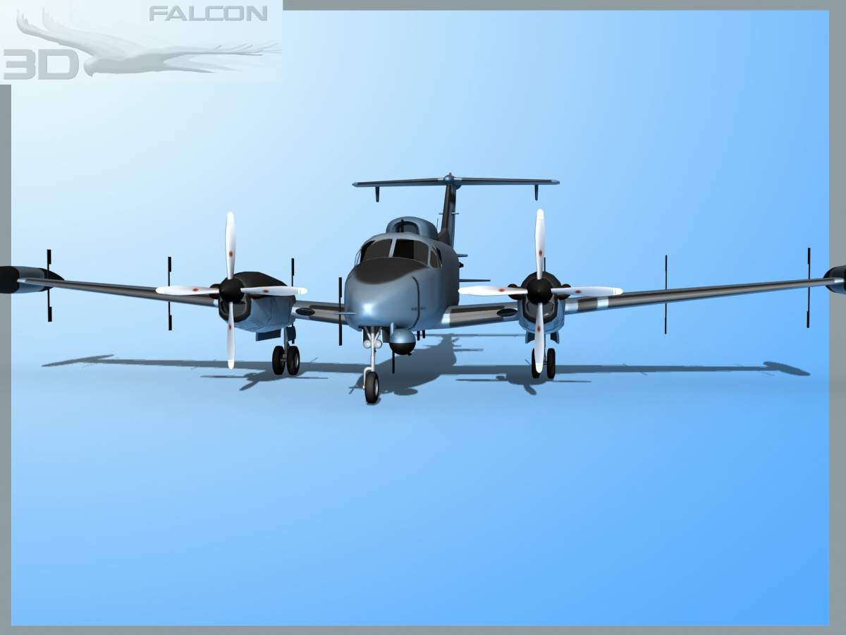 Beechcraft RC-12P Huron Guardrail 3D Model by Dreamscape Studios
