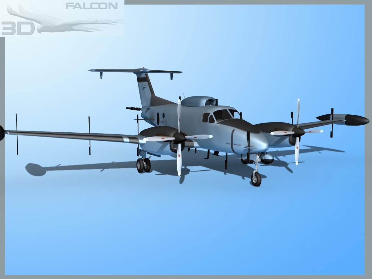 Beechcraft RC-12P Huron Guardrail 3D Model by Dreamscape Studios