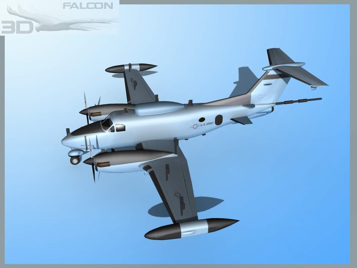 Beechcraft RC-12P Huron Guardrail 3D Model by Dreamscape Studios