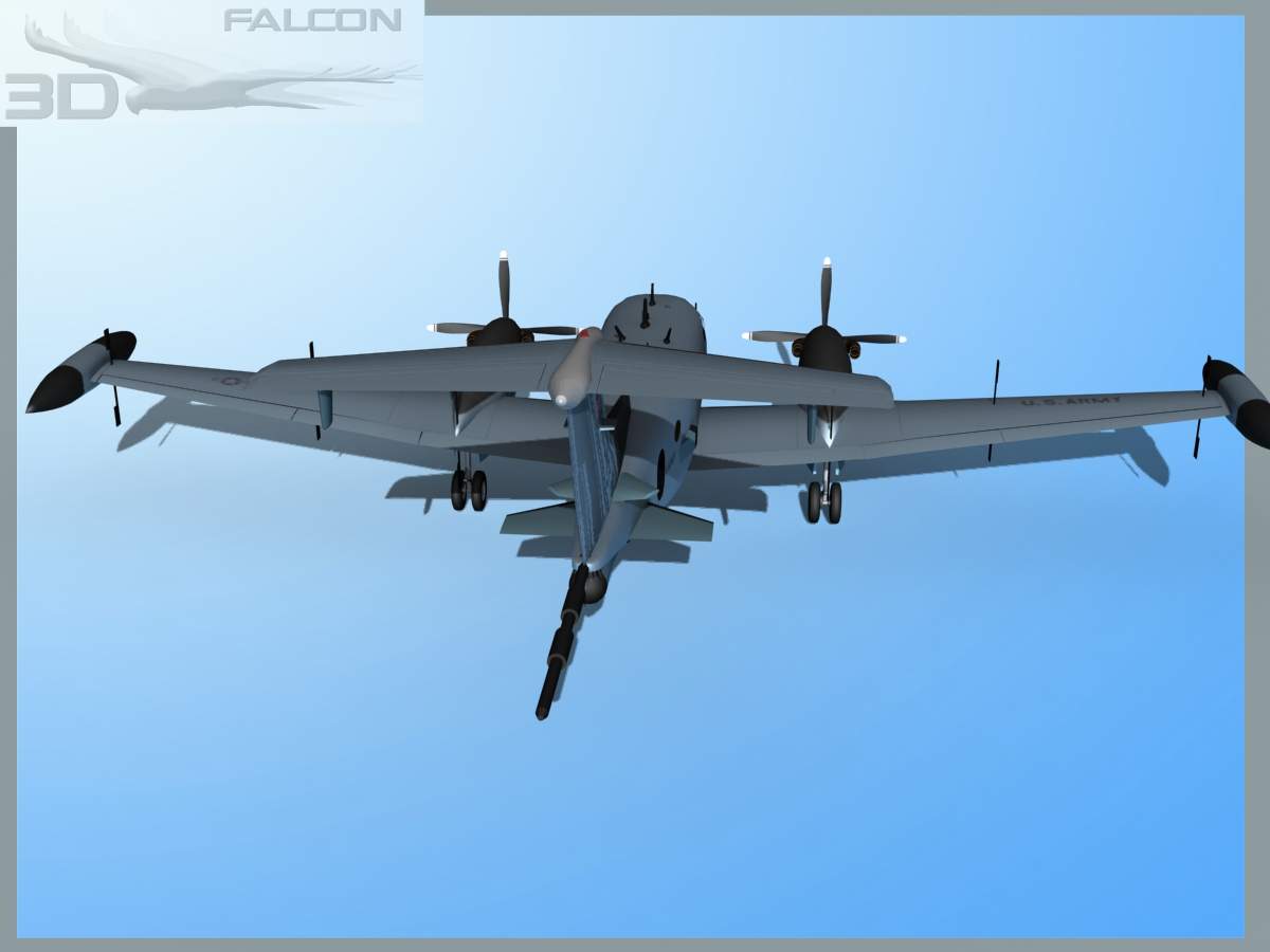 Beechcraft RC-12P Huron Guardrail 3D Model by Dreamscape Studios