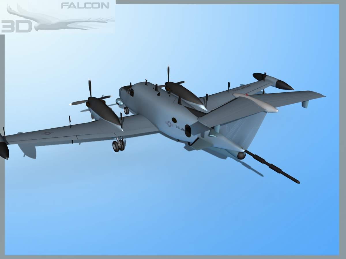 Beechcraft RC-12P Huron Guardrail 3D Model by Dreamscape Studios