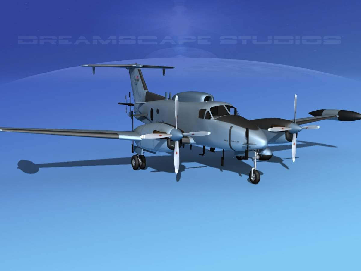 Beechcraft RC-12Q Guardrail USAF 3D Model by Dreamscape Studios