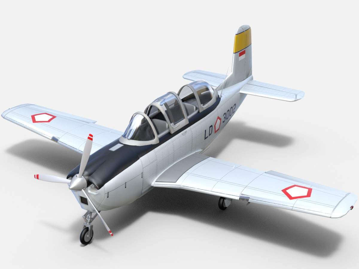 Beechcraft T-34 Mentor Indonesia 3D Model by Dreamscape Studios