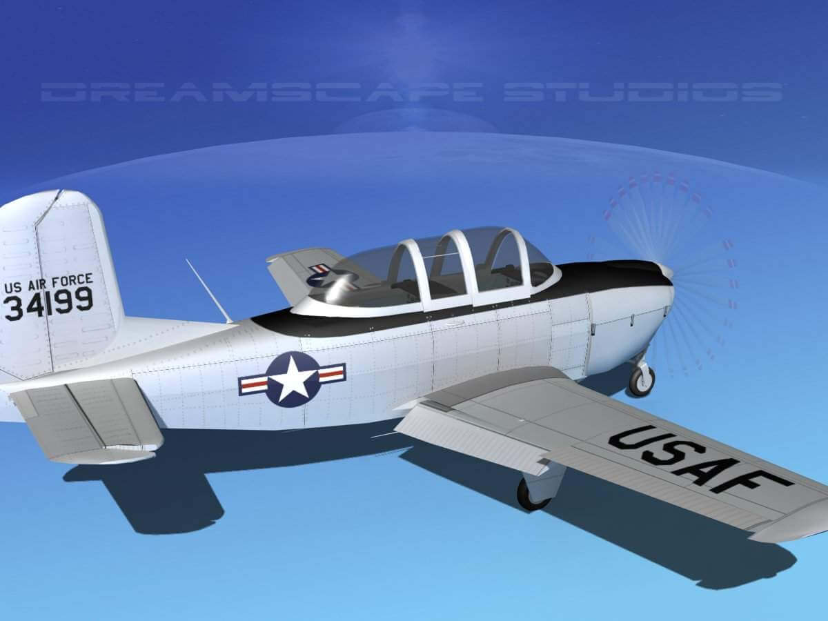 Beechcraft T-34 Mentor USAF 3D Model by Dreamscape Studios