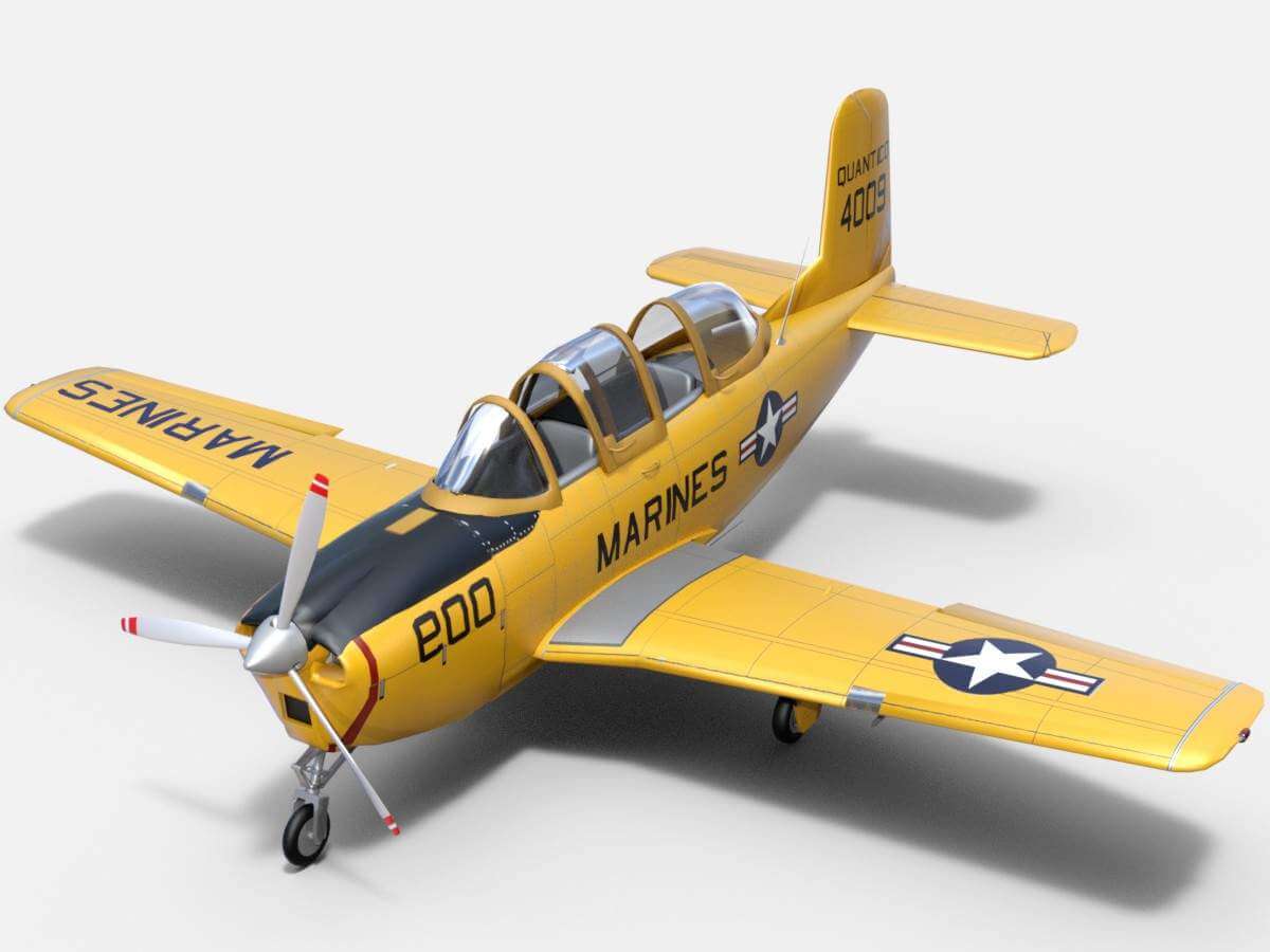 Beechcraft T-34 Mentor USMC 3D Model by Dreamscape Studios