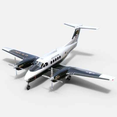 Beechcraft UC-12Q Huron US Army 3D Model by Dreamscape Studios