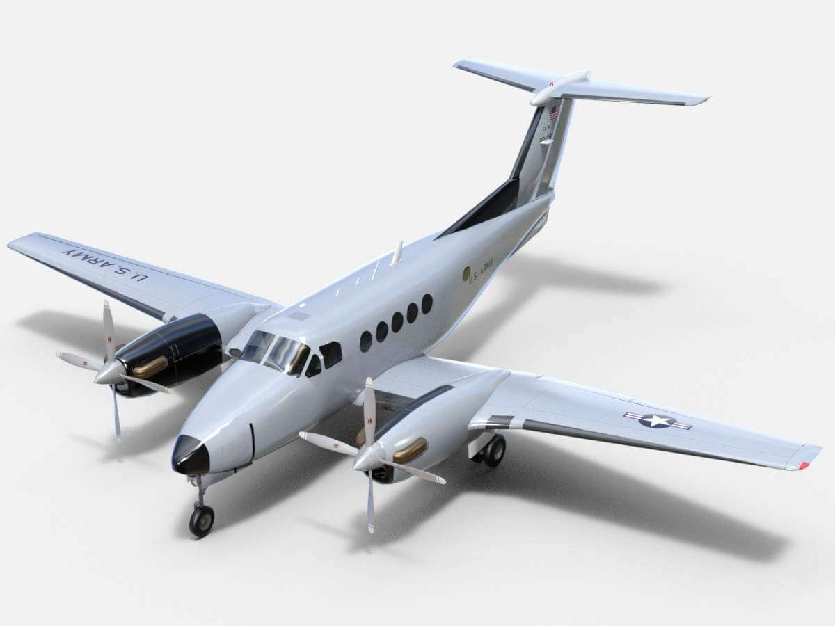 Beechcraft UC-12Q Huron US Army 3D Model by Dreamscape Studios