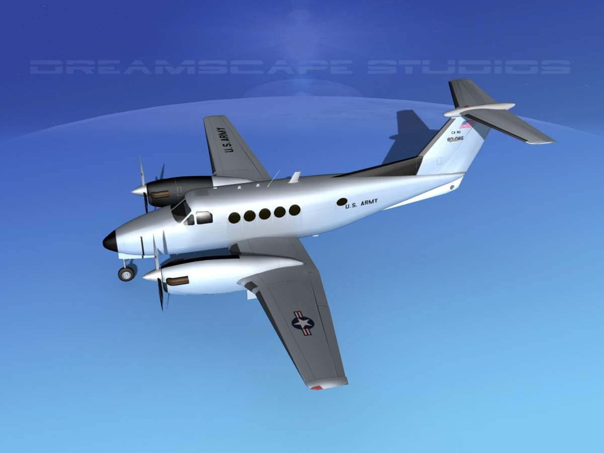 Beechcraft UC-12Q Huron US Army 3D Model by Dreamscape Studios