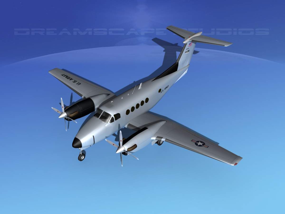 Beechcraft UC-12Q Huron US Army 3D Model by Dreamscape Studios