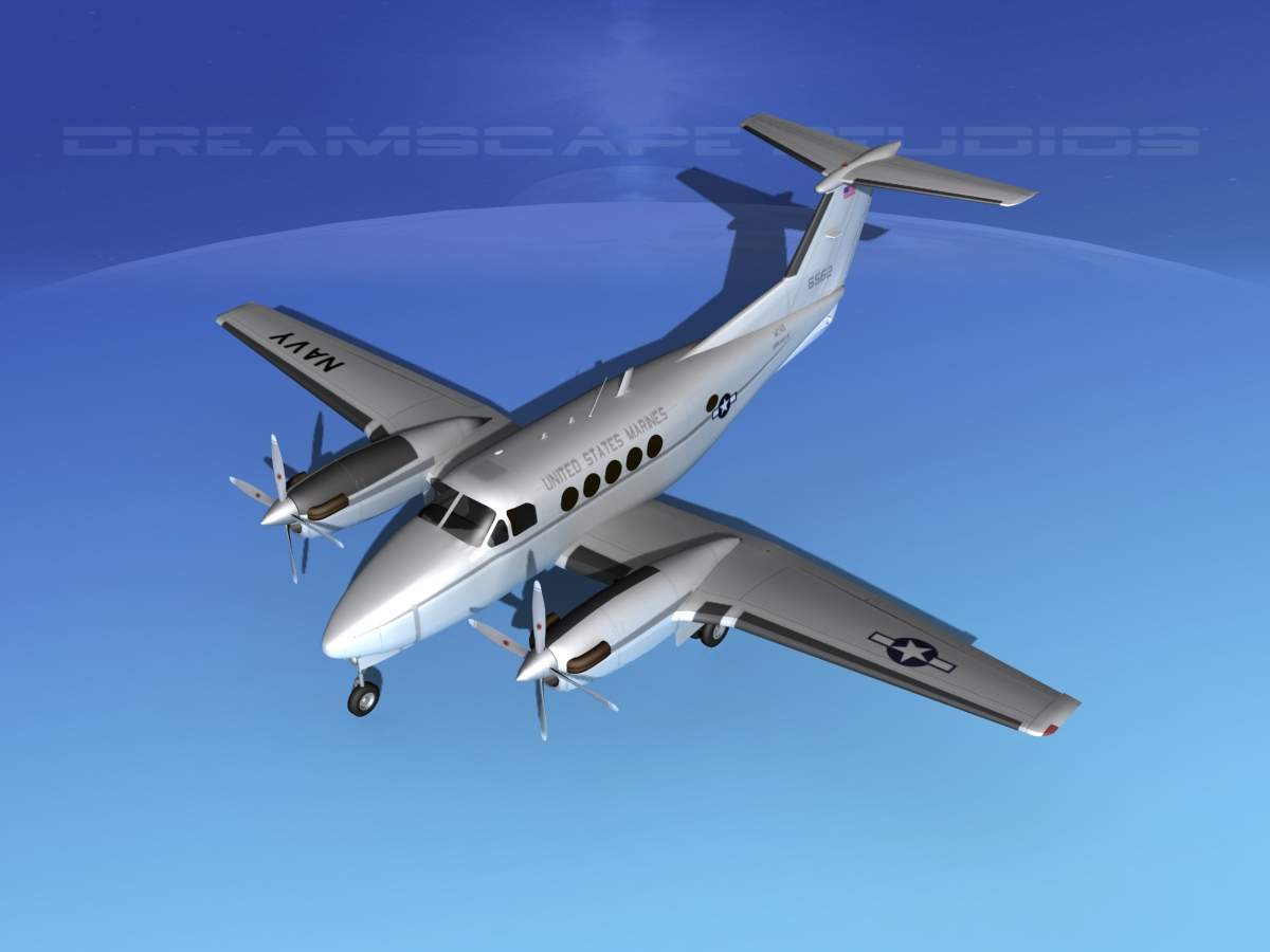 Beechcraft UC-12Q Huron USMC 3D Model by Dreamscape Studios