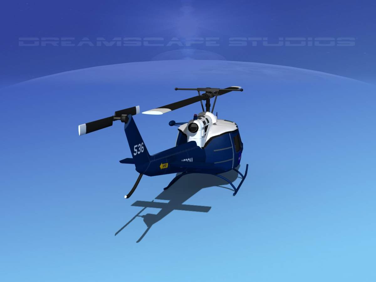 Bell 204 NASA 1 - 3D Model by Dreamscape Studios