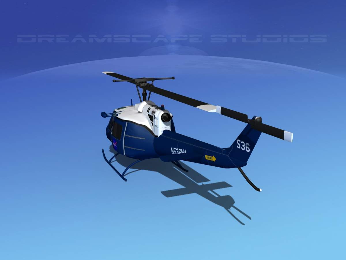 Bell 204 NASA 1 - 3D Model by Dreamscape Studios