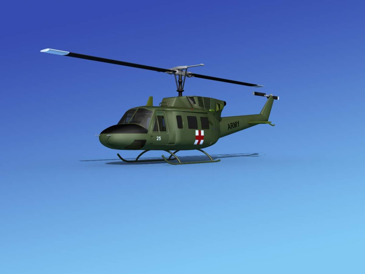 Bell UH-1N V09 US Army Medevac 1 3D Model by Dreamscape Studios