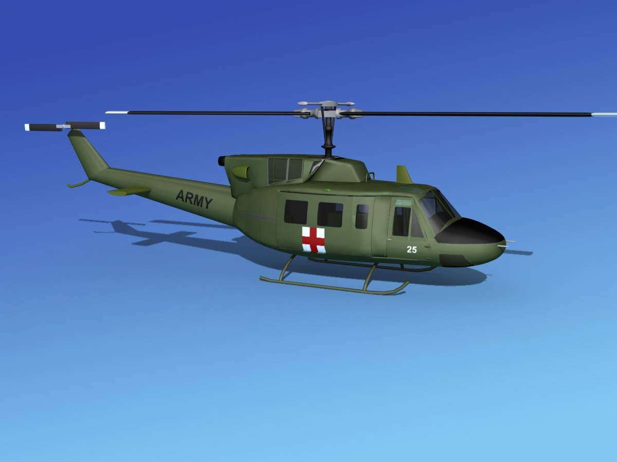 Bell UH-1N V09 US Army Medevac 1 3D Model by Dreamscape Studios