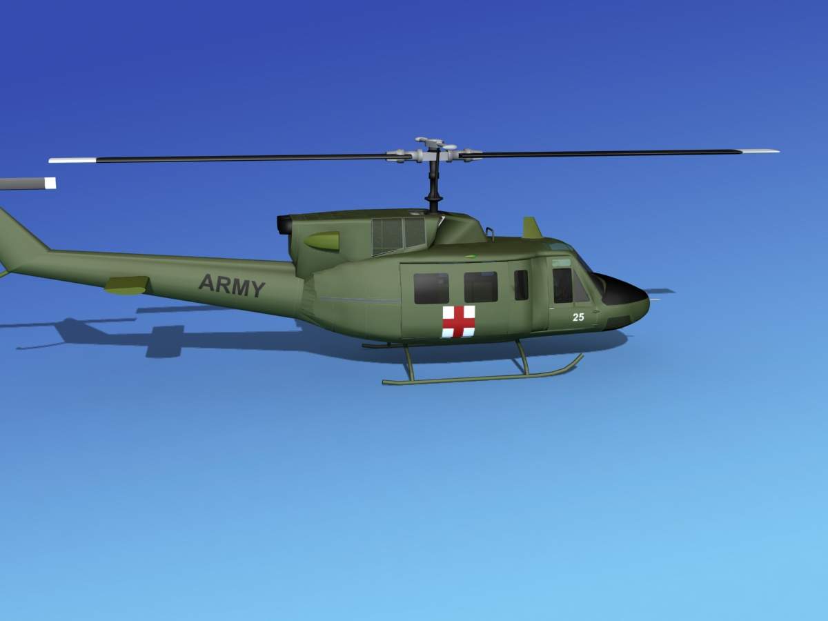 Bell UH-1N V09 US Army Medevac 1 3D Model by Dreamscape Studios