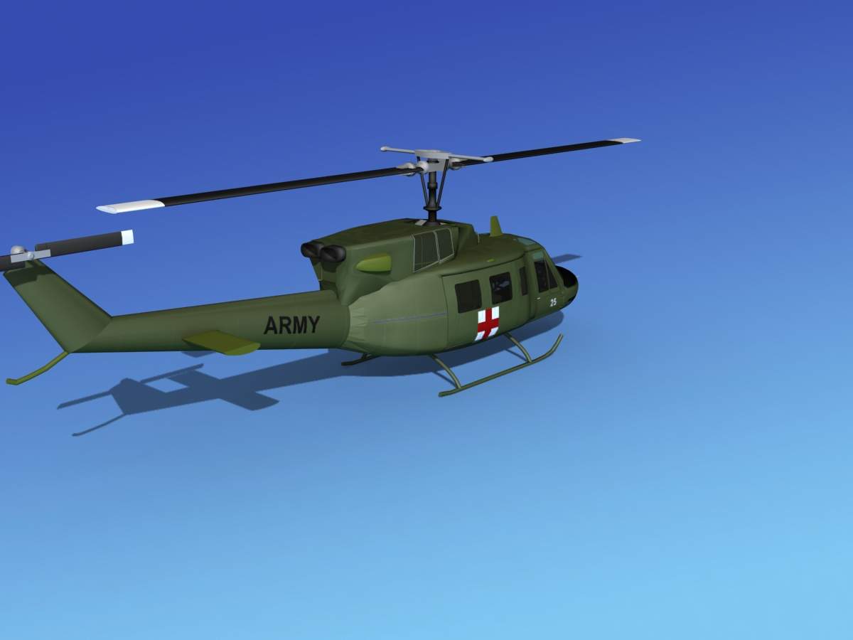 Bell UH-1N V09 US Army Medevac 1 3D Model by Dreamscape Studios
