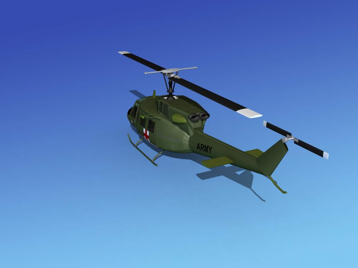 Bell UH-1N V09 US Army Medevac 1 3D Model by Dreamscape Studios