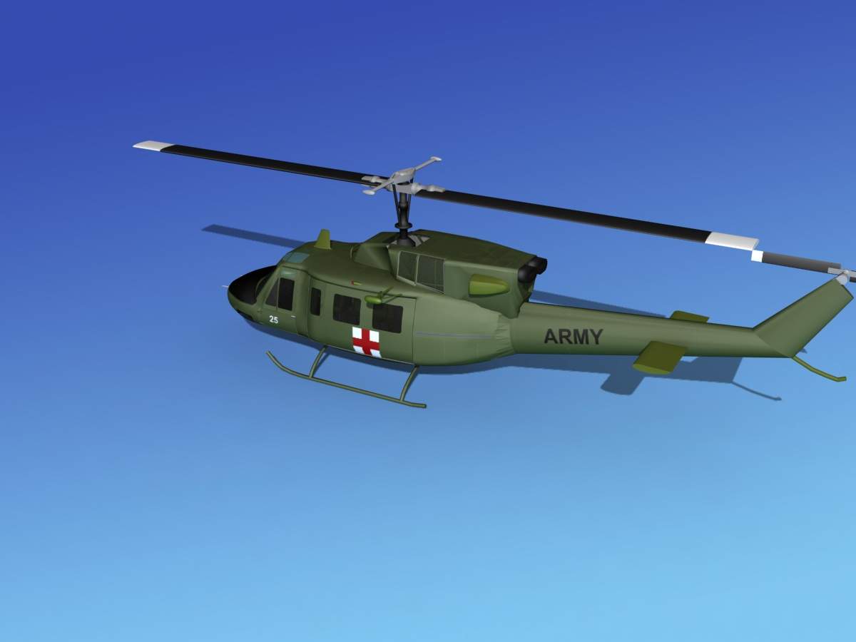 Bell UH-1N V09 US Army Medevac 1 3D Model by Dreamscape Studios