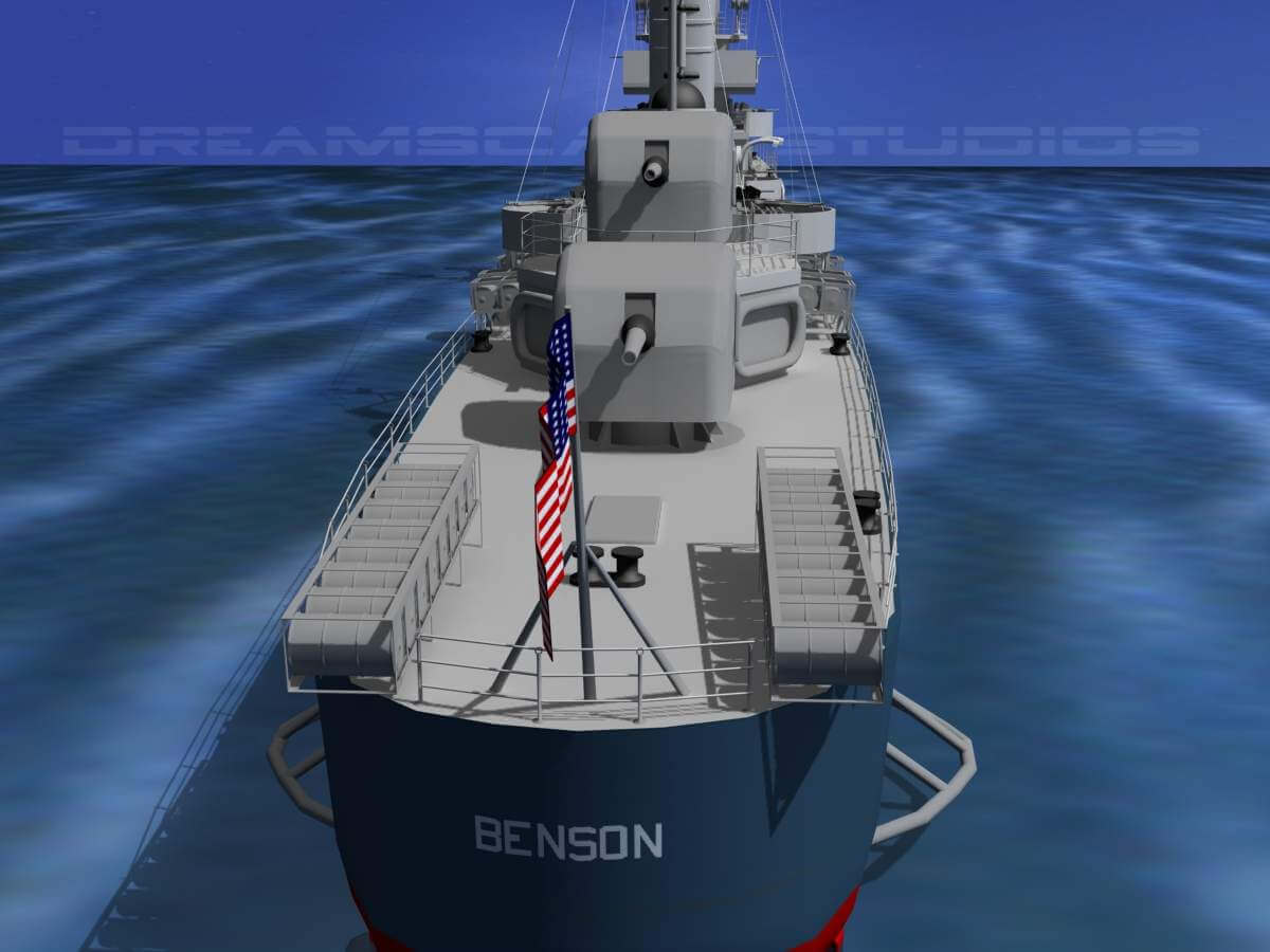 Benson Class Destroyer USS Benson DD421 - 3D Model by Dreamscape Studios