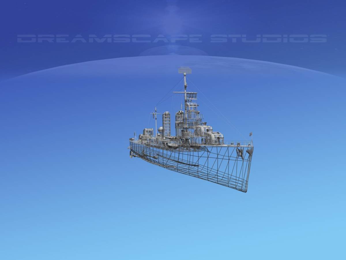 Benson Class Destroyer USS Benson DD421 - 3D Model by Dreamscape Studios
