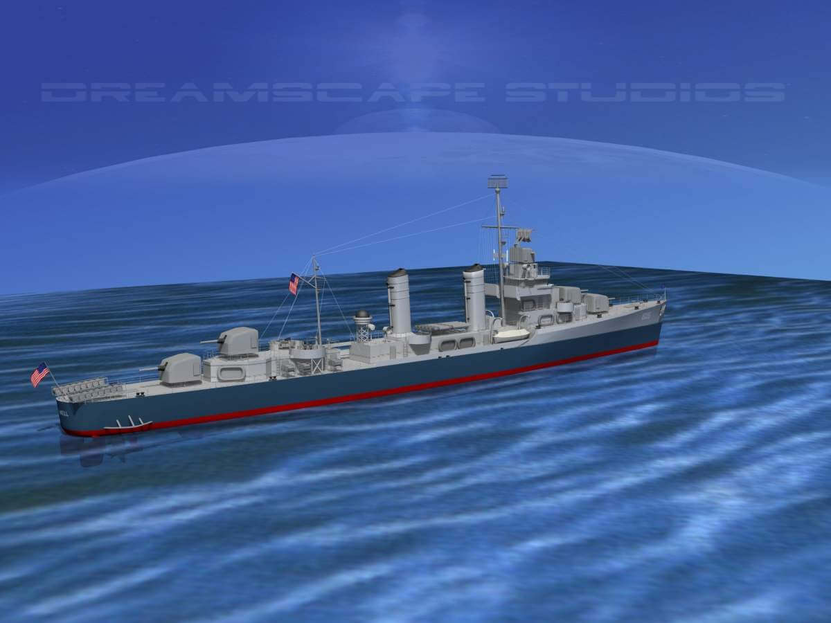 Benson Class Destroyer USS Caldwell DD605 - 3D Model by Dreamscape Studios