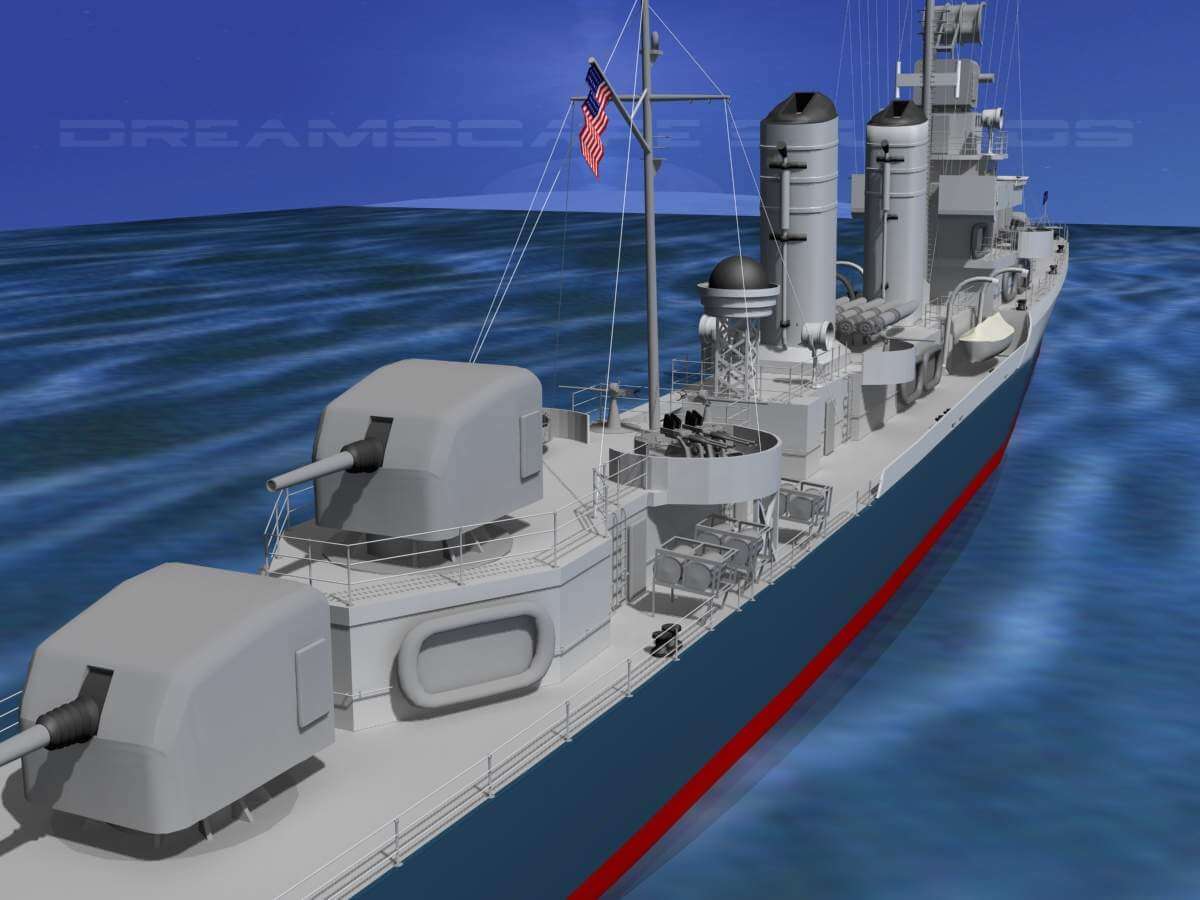 Benson Class Destroyer USS Caldwell DD605 - 3D Model by Dreamscape Studios
