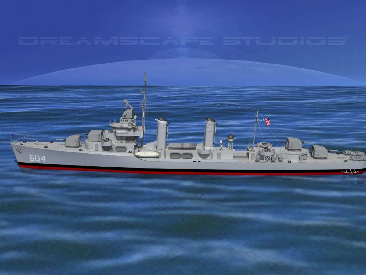 Benson Class Destroyer USS Parker DD604 - 3D Model by Dreamscape Studios