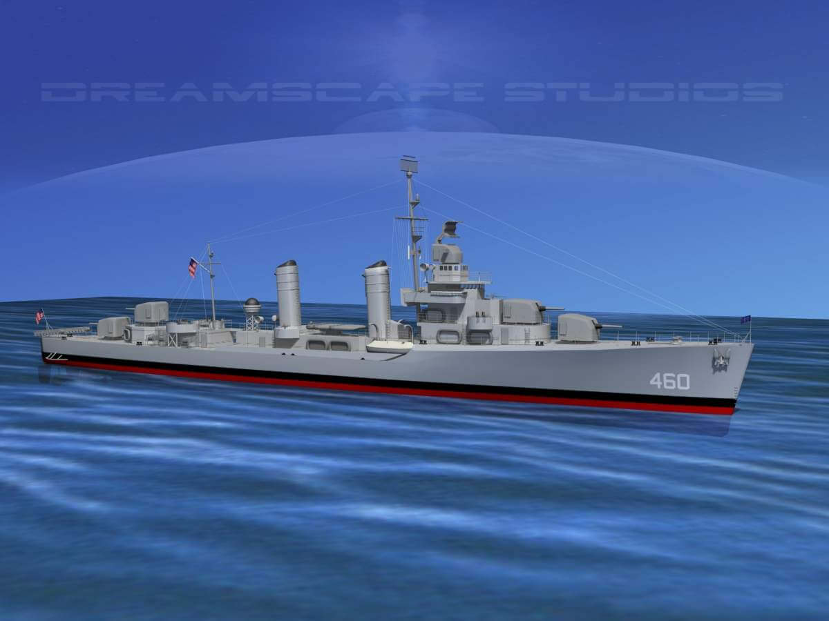 Benson Class Destroyer USS Woodworth DD460 - 3D Model by Dreamscape Studios