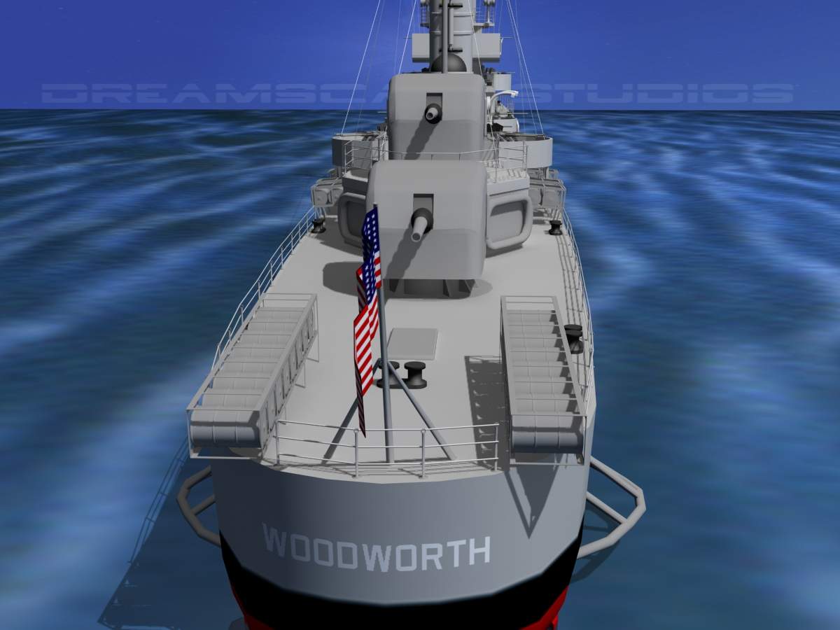 Benson Class Destroyer USS Woodworth DD460 - 3D Model by Dreamscape Studios
