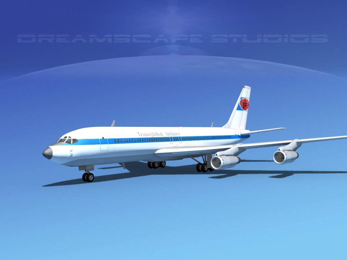 Boeing 707 Trans Global Airlines - 3D Model by Dreamscape Studios