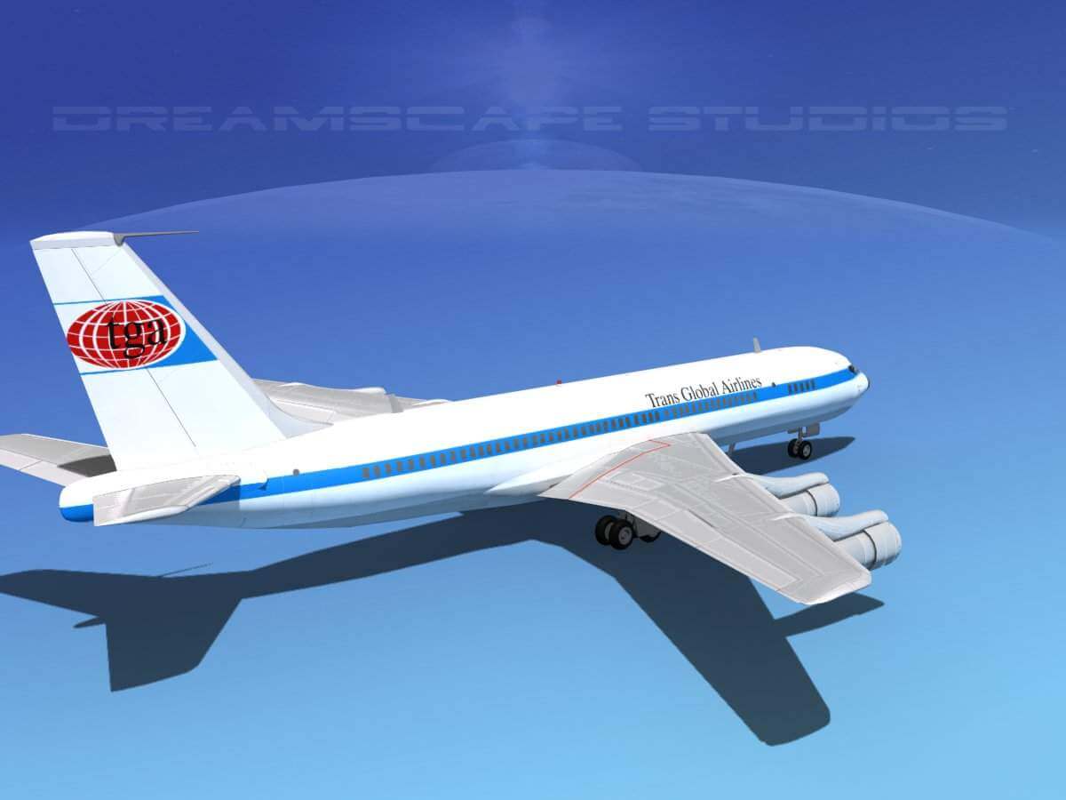 Boeing 707 Trans Global Airlines - 3D Model by Dreamscape Studios