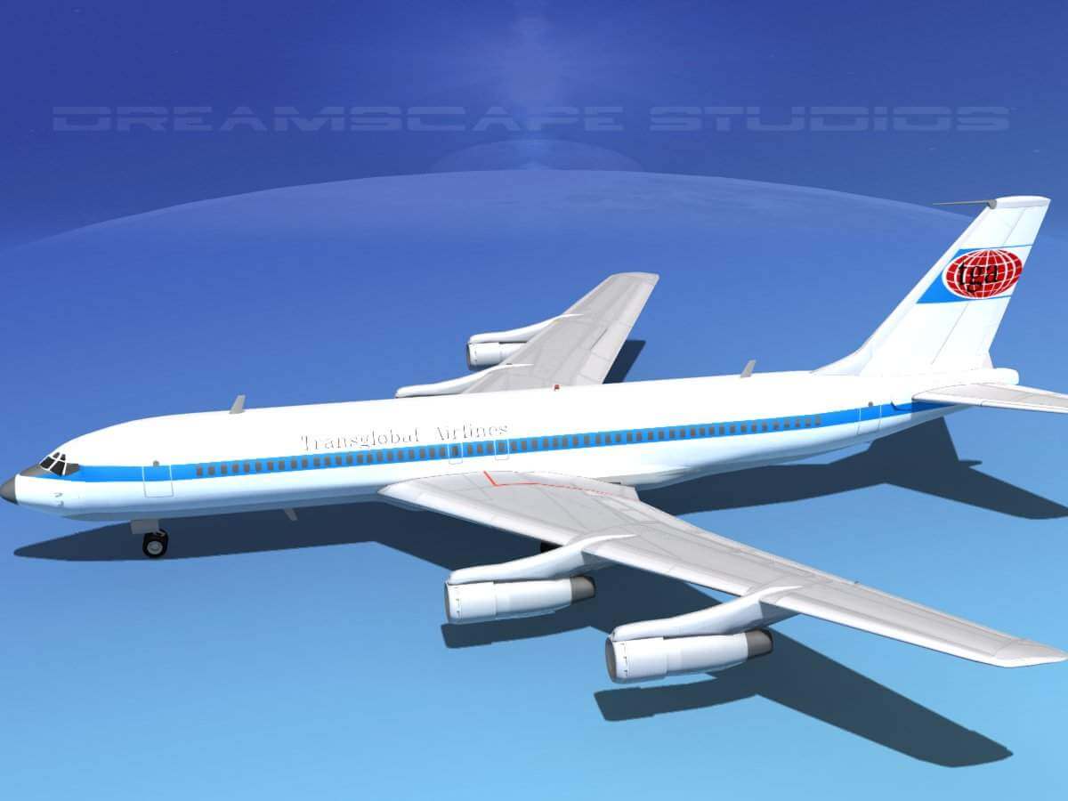 Boeing 707 Trans Global Airlines - 3D Model by Dreamscape Studios