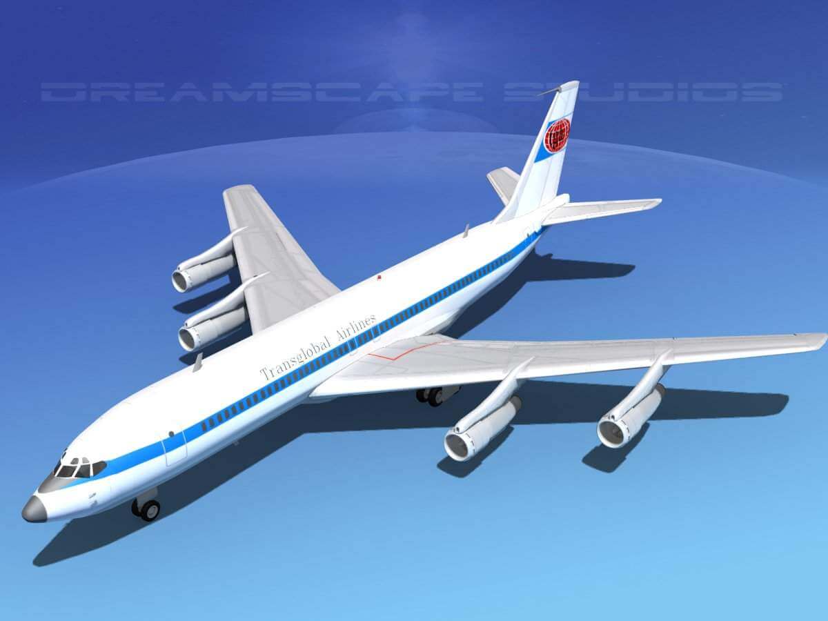Boeing 707 Trans Global Airlines - 3D Model by Dreamscape Studios