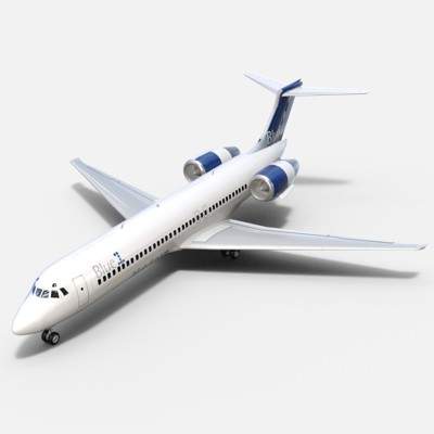 Boeing 717-200 Blue 3D Model by Dreamscape Studios