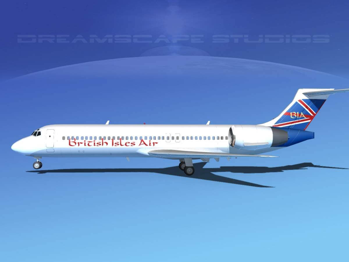 Boeing 717-200 British Isles 3D Model by Dreamscape Studios