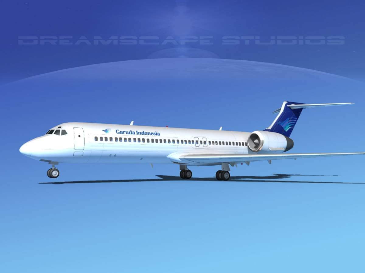 Boeing 717-200 Garuda Intl 3D Model by Dreamscape Studios