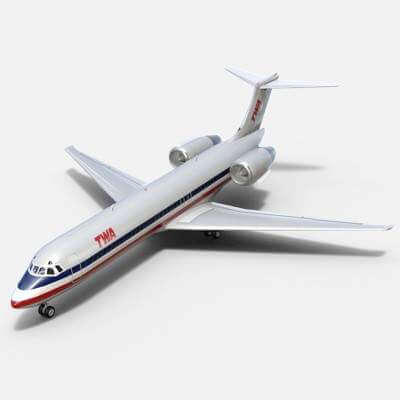 Boeing 717-200 TWA 3D Model by Dreamscape Studios