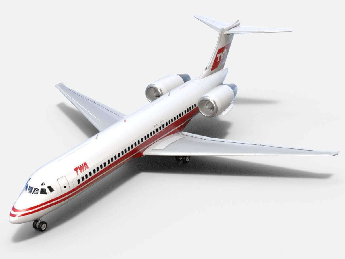 Boeing 717-200 TWA 3D Model by Dreamscape Studios