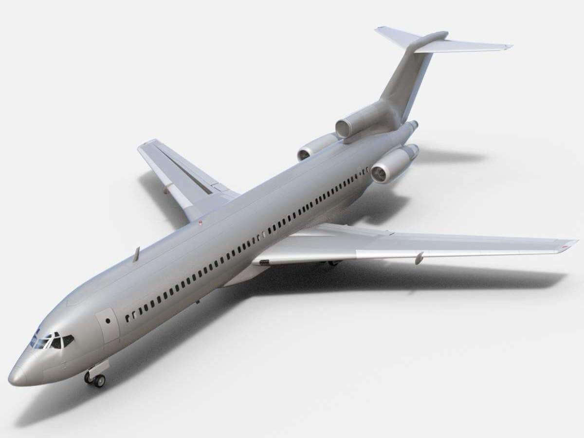 Boeing 727-200 Bare Metal 3D Model by Dreamscape Studios