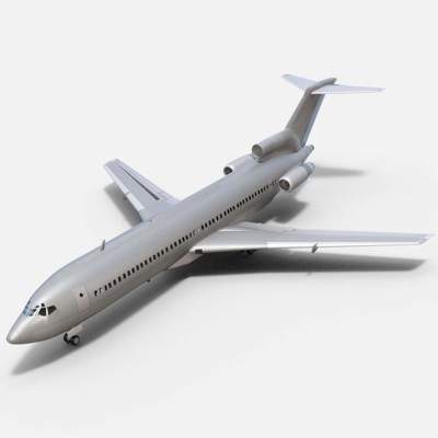 Boeing 727-200 Bare Metal 3D Model by Dreamscape Studios