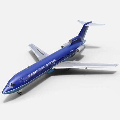 Boeing 727-200 Braniff Intl 3D Model by Dreamscape Studios