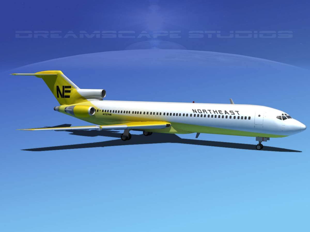 Boeing 727-200 Northeast 3D Model by Dreamscape Studios