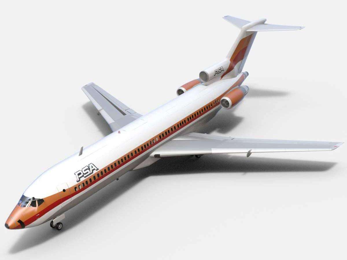 Boeing 727-200 PSA 3D Model by Dreamscape Studios