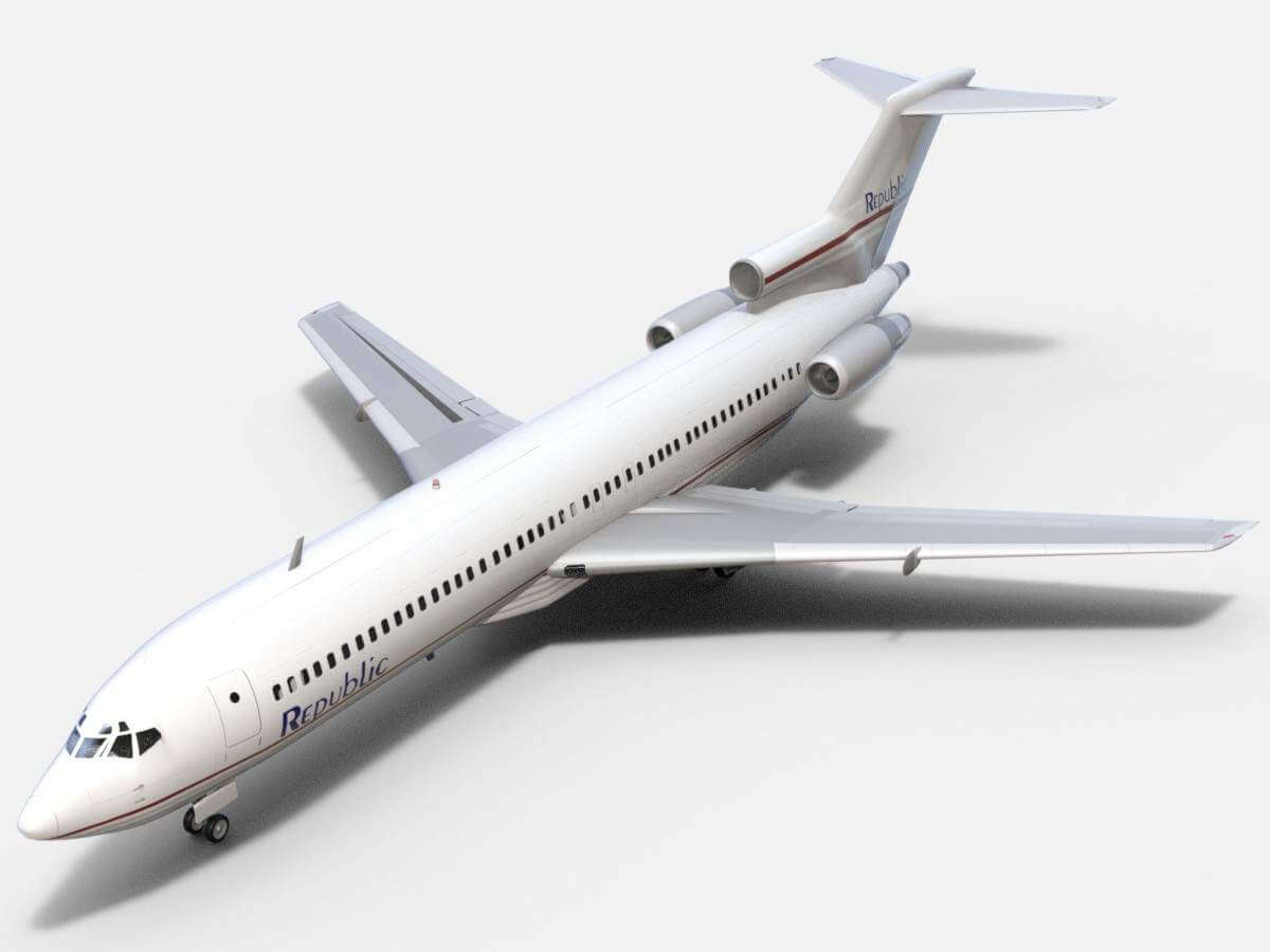 Boeing 727-200 Republic Airlines 3D Model by Dreamscape Studios