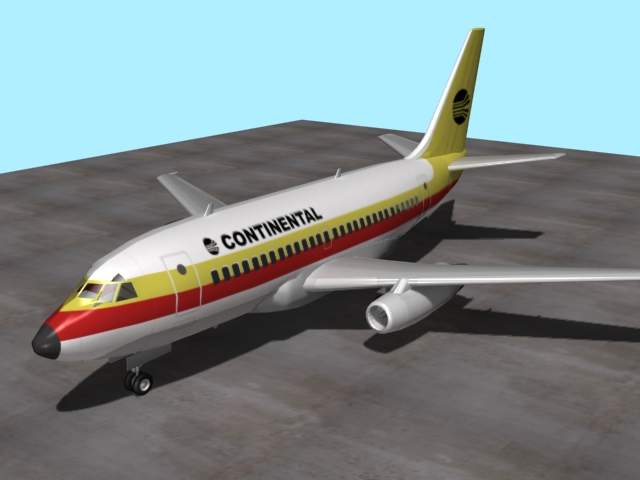 Boeing 737-100 Continental 3D Model by Dreamscape Studios