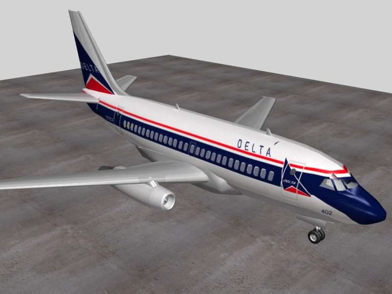 Boeing 737-100 Delta 3D Model by Dreamscape Studios